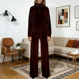 ClodeEU Women's Velvet Velor Tracksuits 2 Piece ,Lounge Outfits Zip Up ...