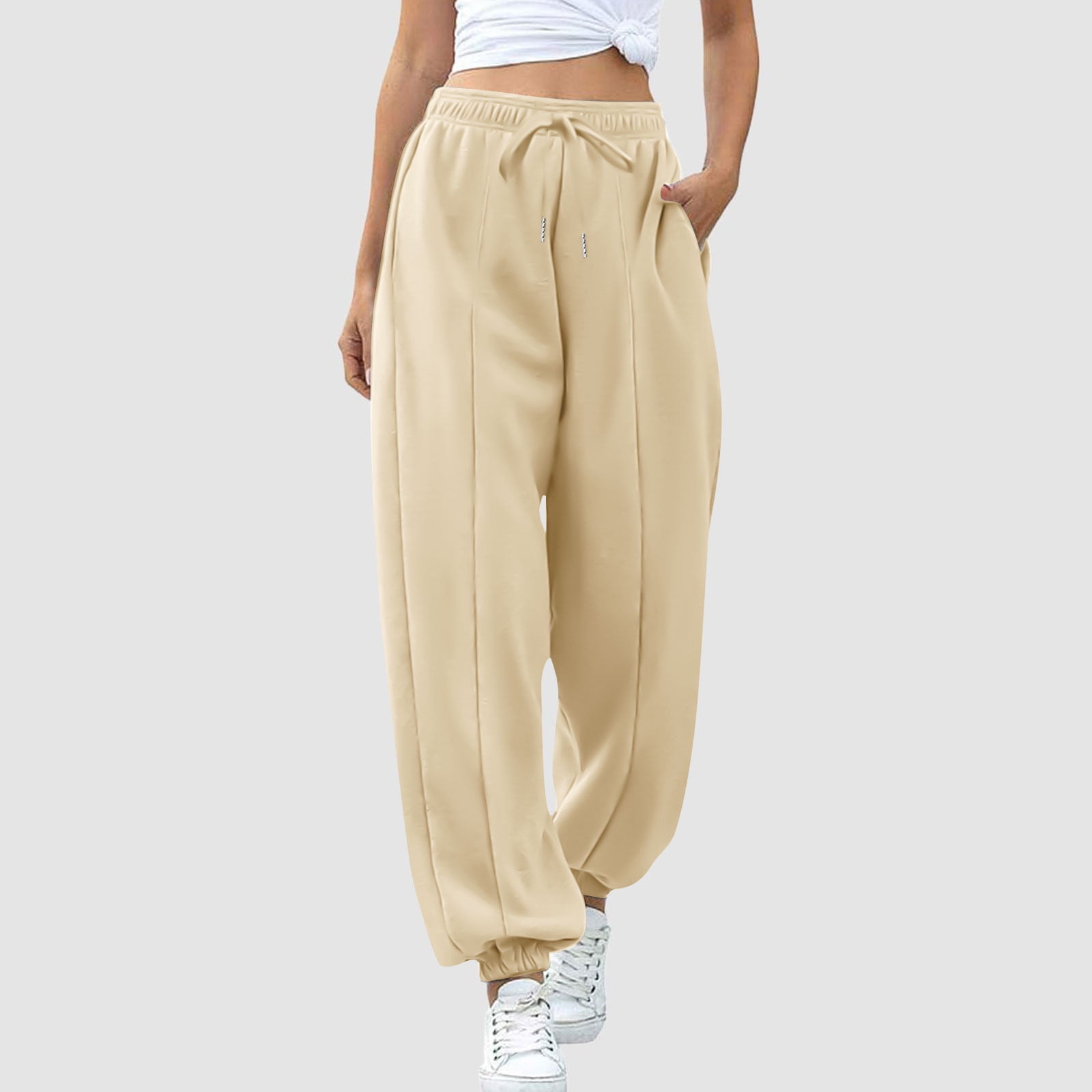 ClodeEU Womens Baggy Jogger Pants with Pockets Drawstring,Casual ...