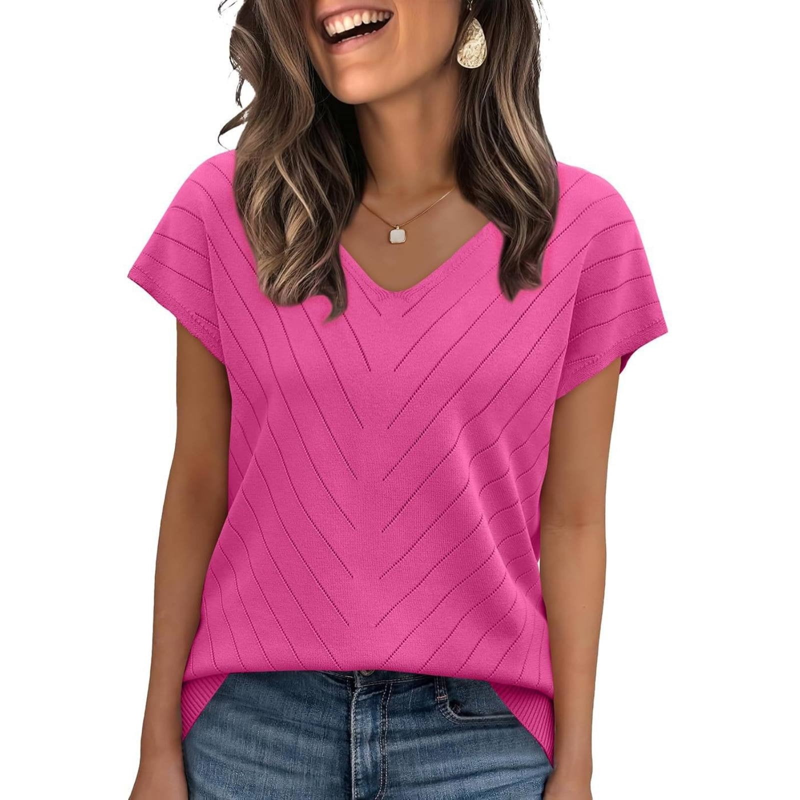 ClodeEU Womens Lightweight V Neck Short Sleeve Cut-Out T Shirt,Casual ...
