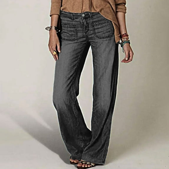 ClodeEU Womens Low Waisted Flare Jeans,Stretch Flare Denim Pants ...