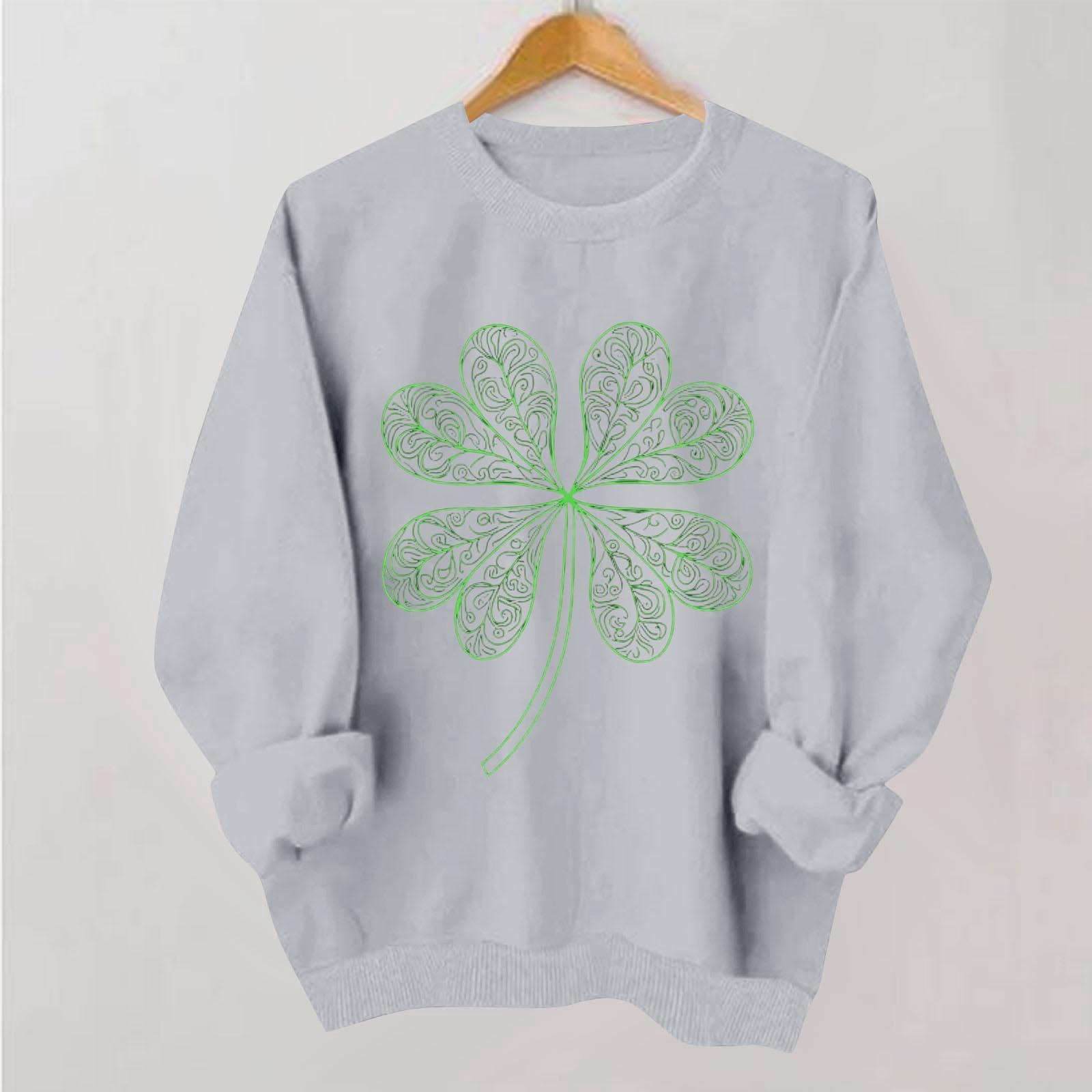 ClodeEU Womens Saint Patrick's Day Print Sweatshirt ，Classic Long ...