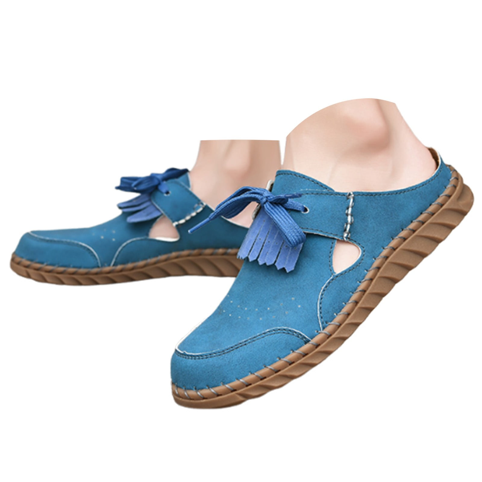 Clog Mules for Women 2025 Boho Ethnic Casual Suede Tassel Slip on Penny ...