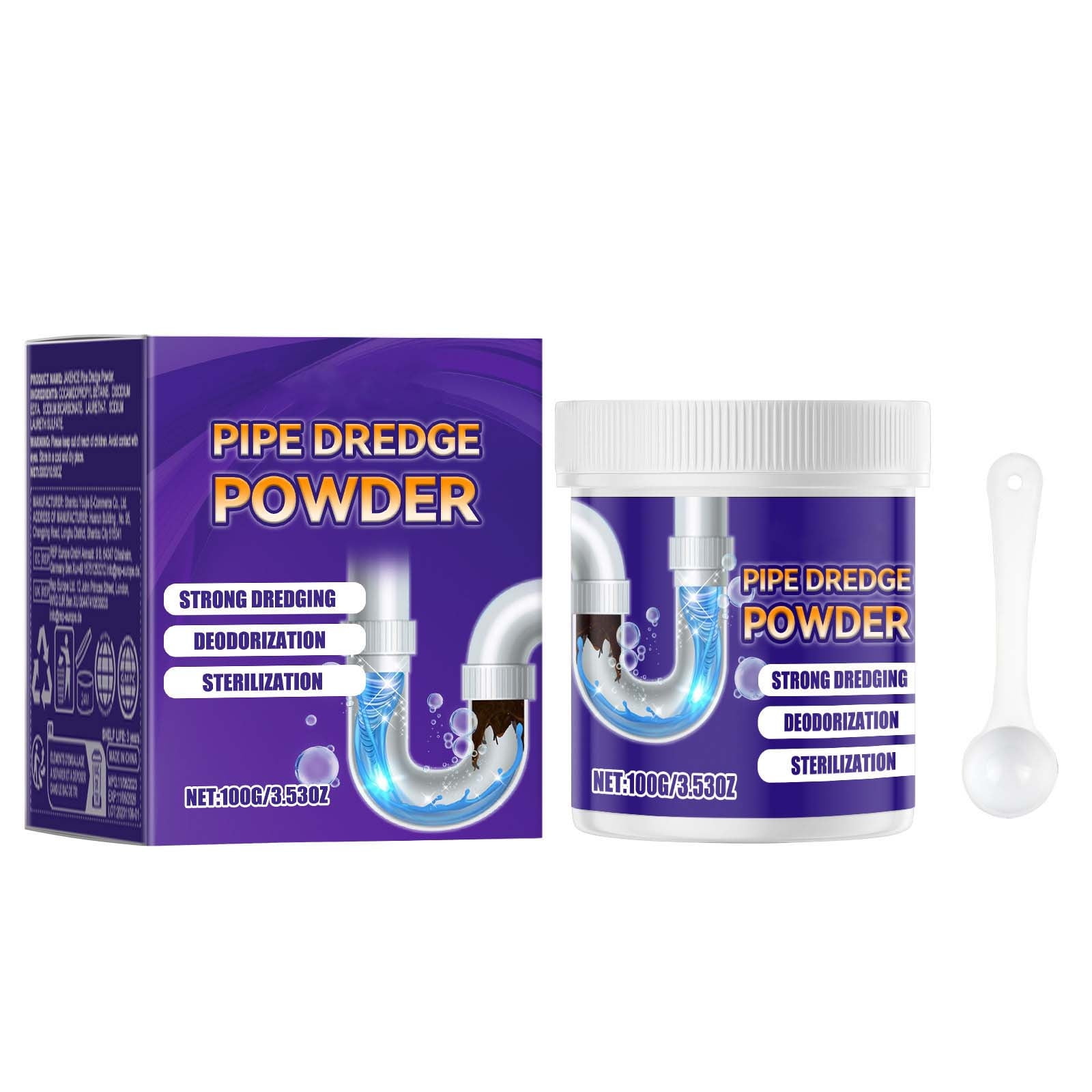Clog Remover, Drain Cleaner Powder for Hair Grease Clogs, Fast-Acting ...