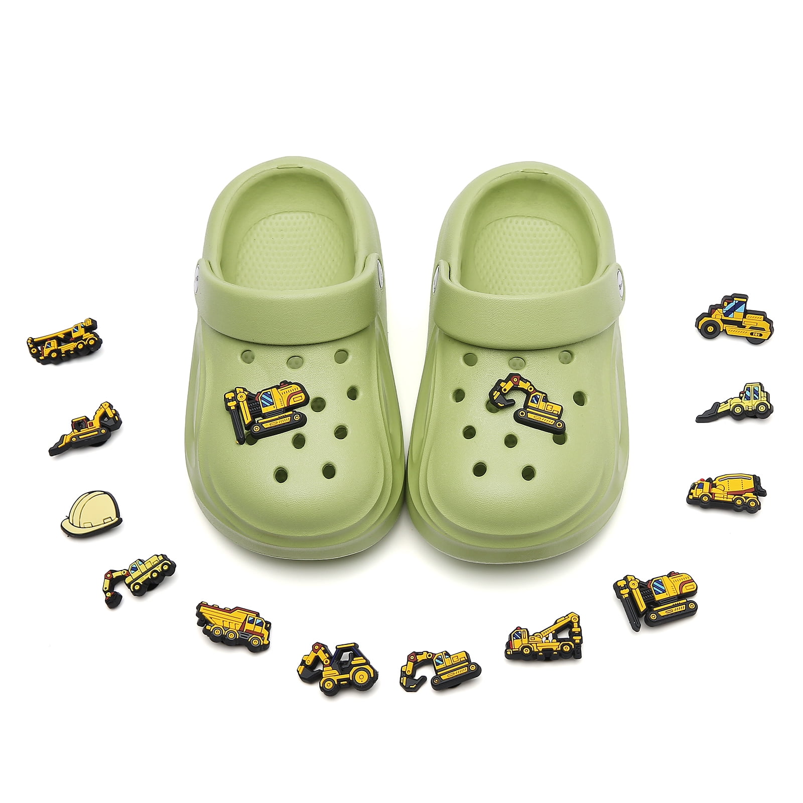 Clogs for Boys, Boys Garden Clogs with Cute Traffic Cars Charms Garden ...