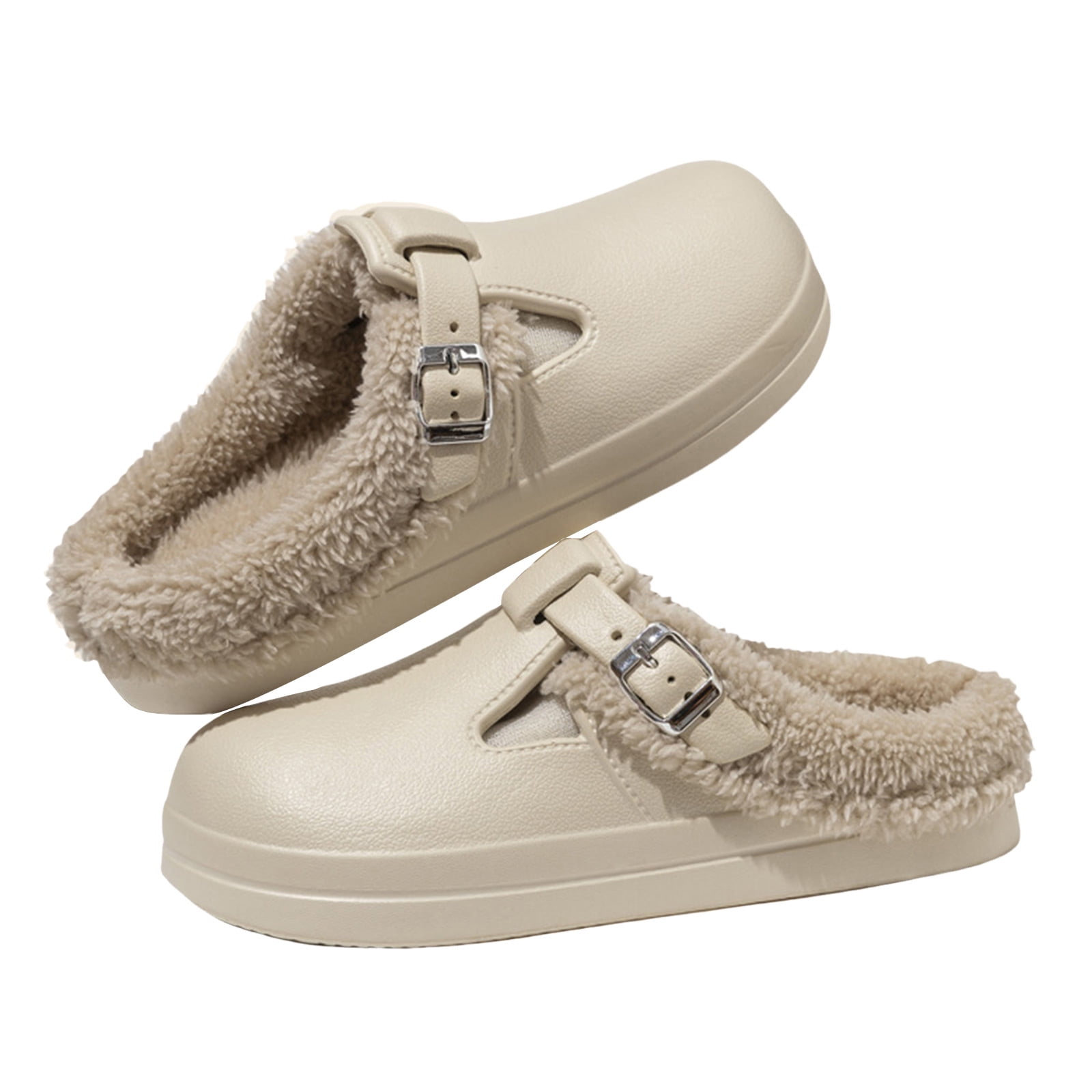 Clogs Mules Boots Slippers for Women with Fleece Lined Winter Warm ...