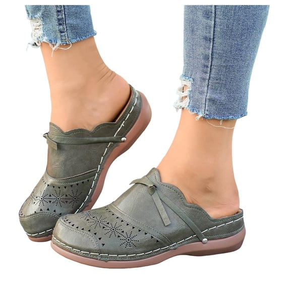 Clogs for Women 2026 Summer Comfortable Wedge Sandals Breathable Hollow ...