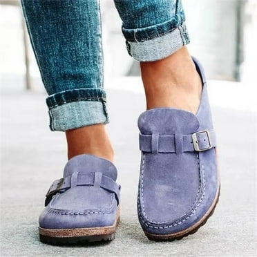 BERANMEY Women's Faux Suede Clogs & Mules Stylish Comfort Potato Shoes ...