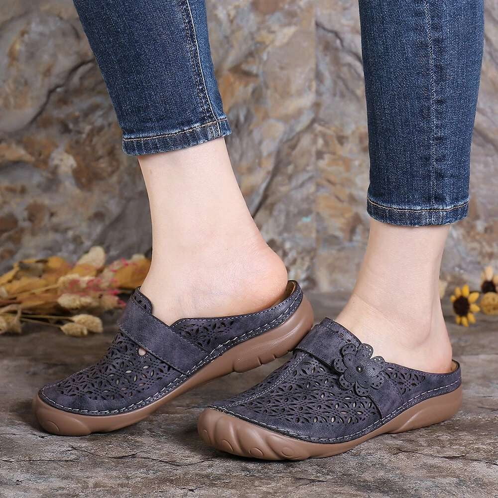 Clogs for Womens Summer Beach Sandals Ladies Mule Clogs Hollow Out ...