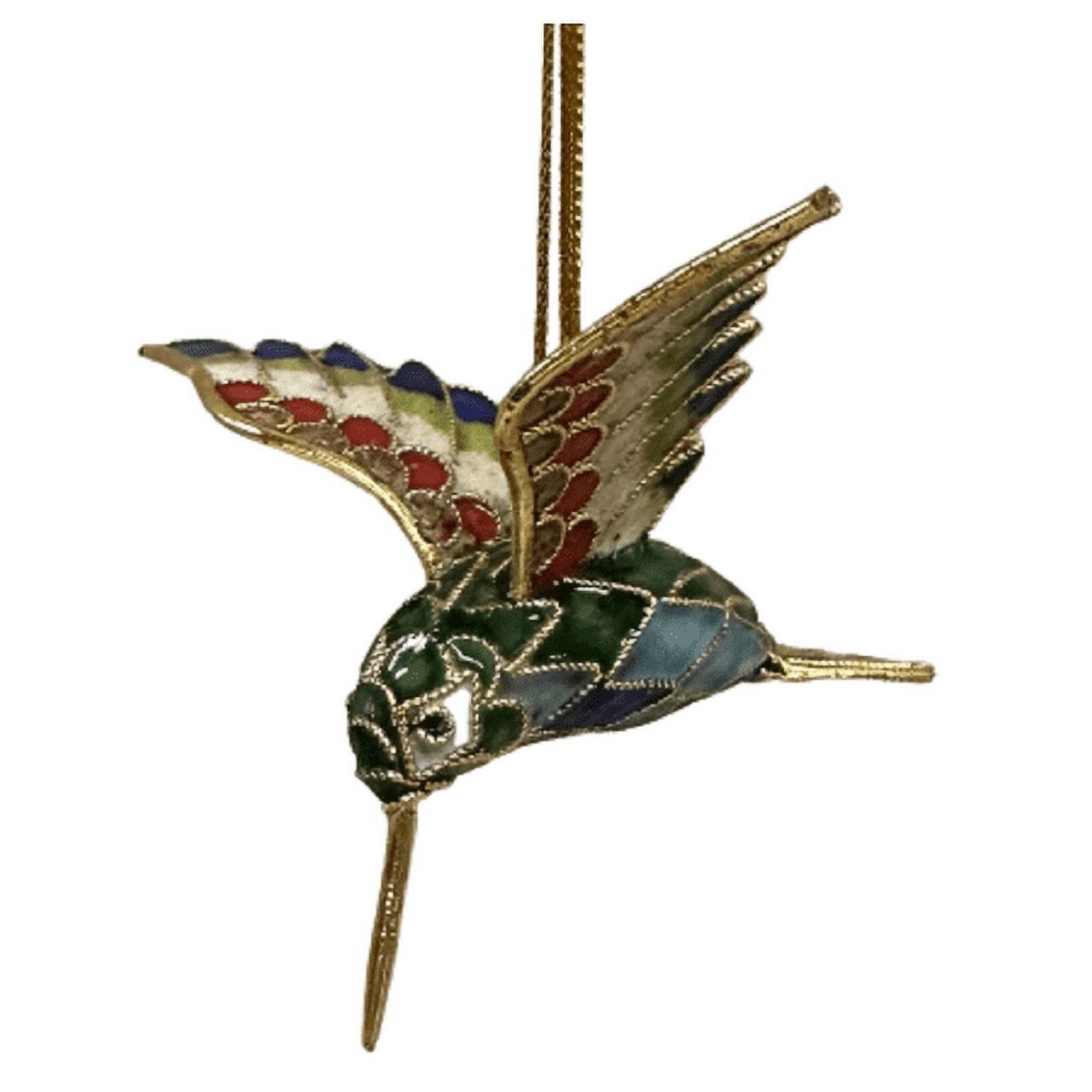 Cloisonne Articulated Hummingbird Ornament , Enamel on Copper (G ...