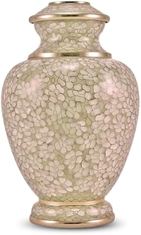 Cloisonne Opal Bronze Cremation Urn for Human Ashes - Large Holds Up to 190 Cubic Inches of ...