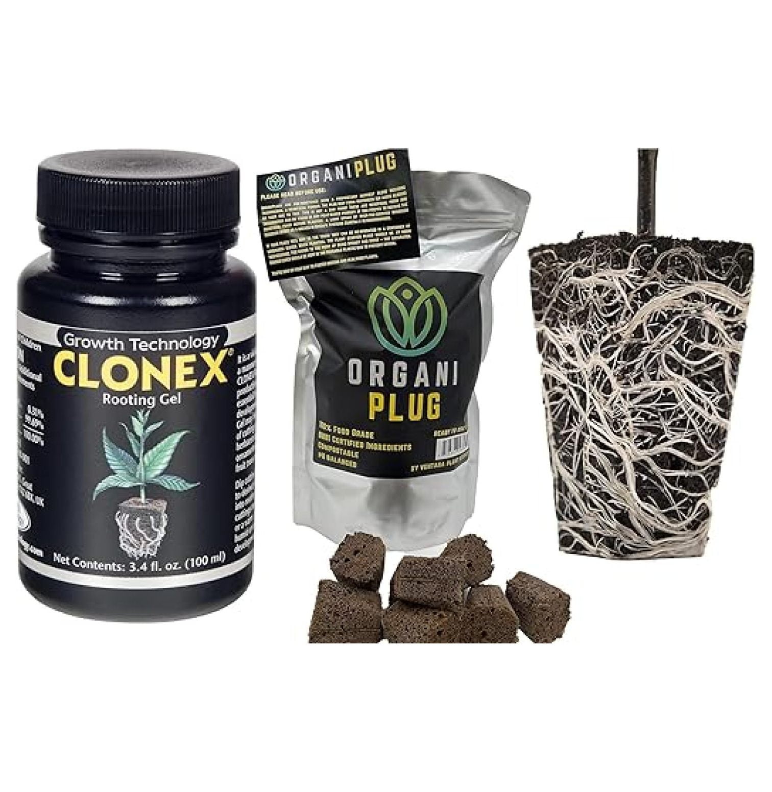 Clonex Rooting Gel 100ml with VPS OrganiPlug Hydroponic Seed Starter ...