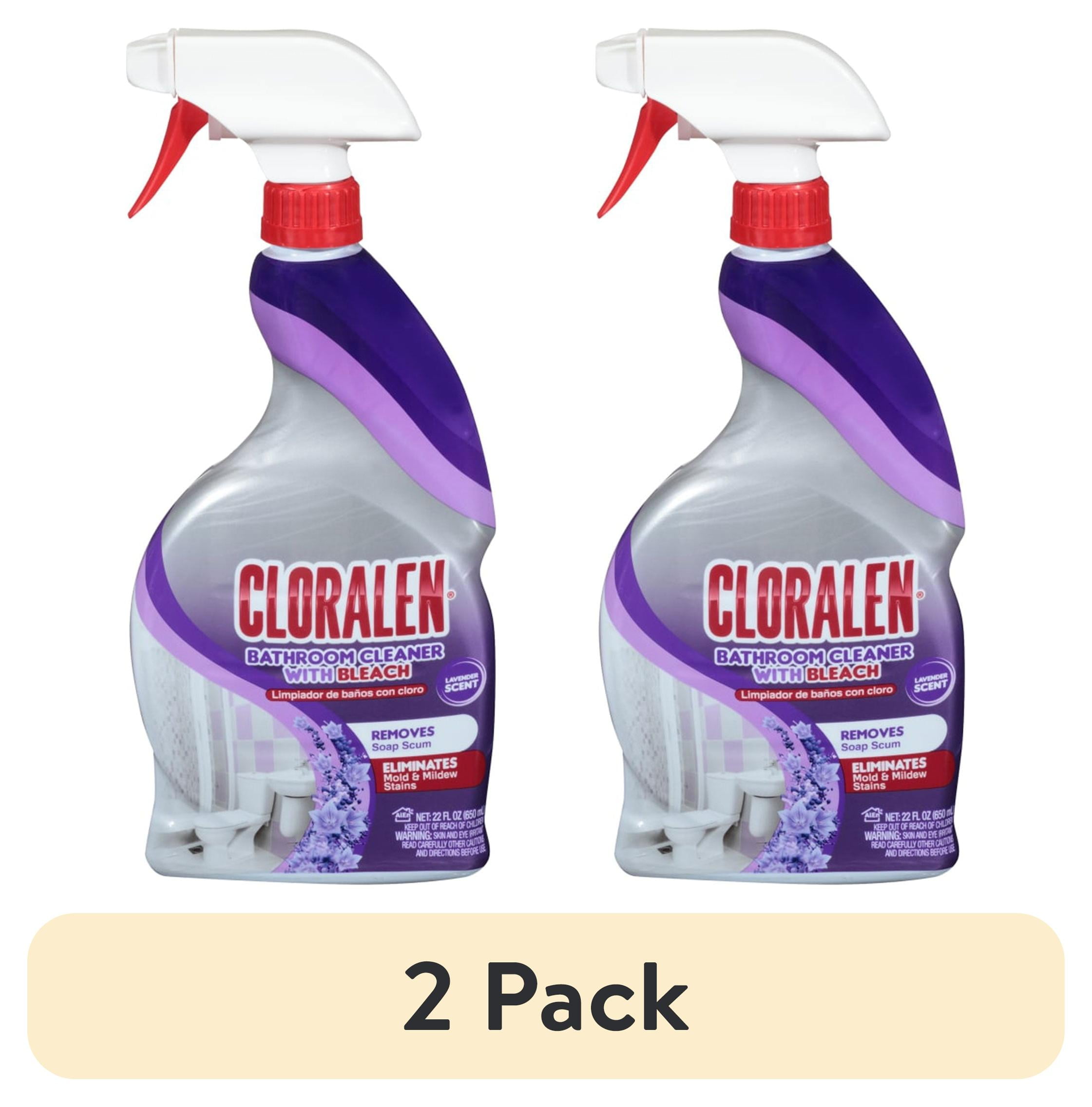 (2 pack) Cloralen Bathroom Cleaner with Bleach, Lavender Scent, 22 fl ...