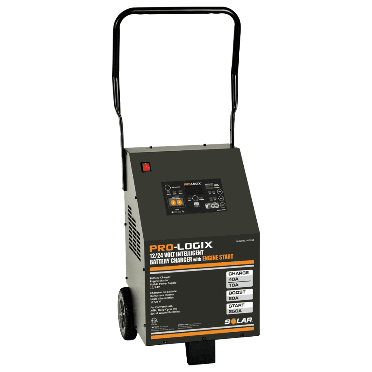 Clore Automotive SOLAR PL3760 12/24V 60A Battery Charging Wheel Charger ...