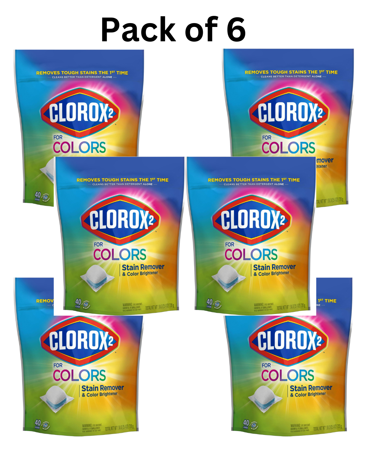 Clorox 2 for Colors Stain Remover, Color Brightener Pods, Clean Linen ...