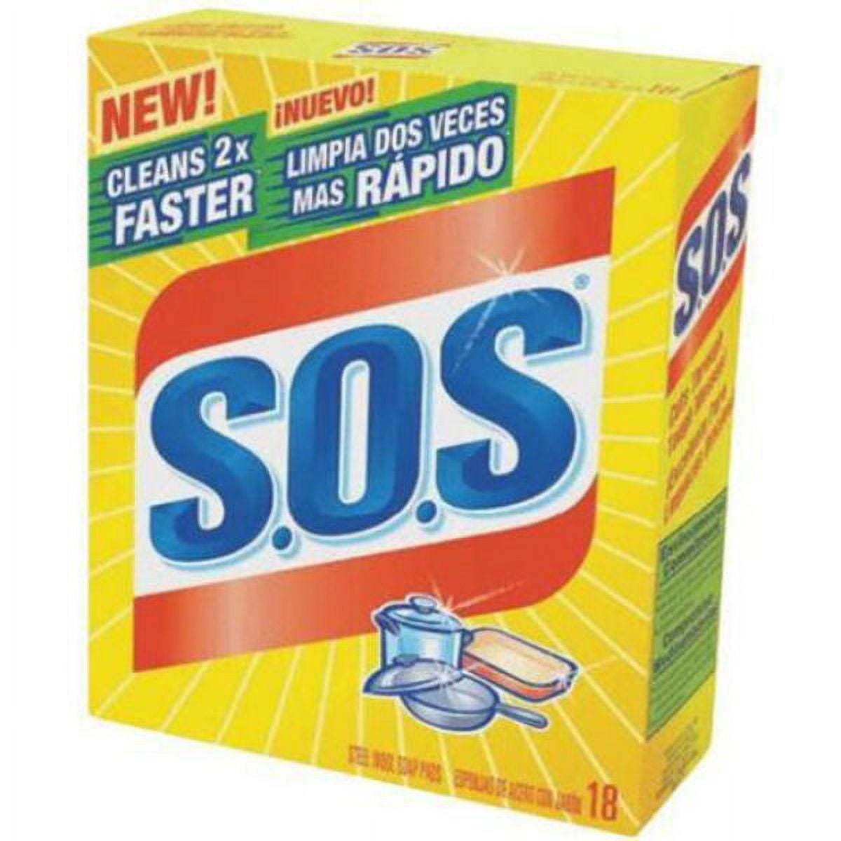 Clorox 98018 18 Count S.O.S Steel Wool Soap Pad - Quantity of 6 ...