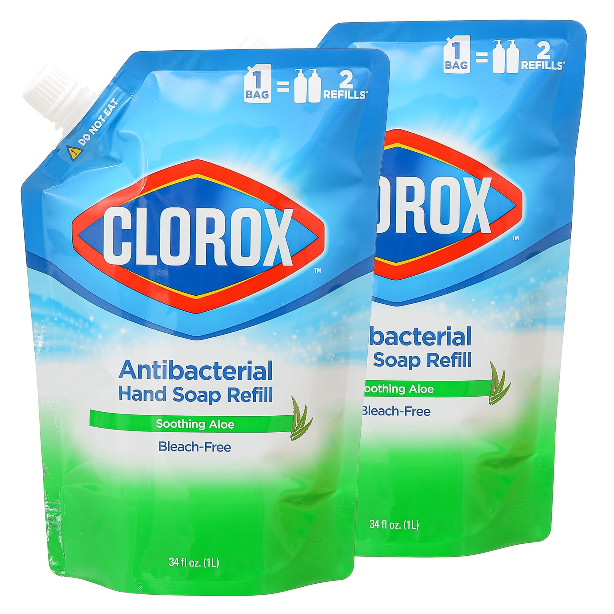 Clorox Antibacterial Liquid Hand SBF3 Soap Refill, Soothing Aloe Scent ...