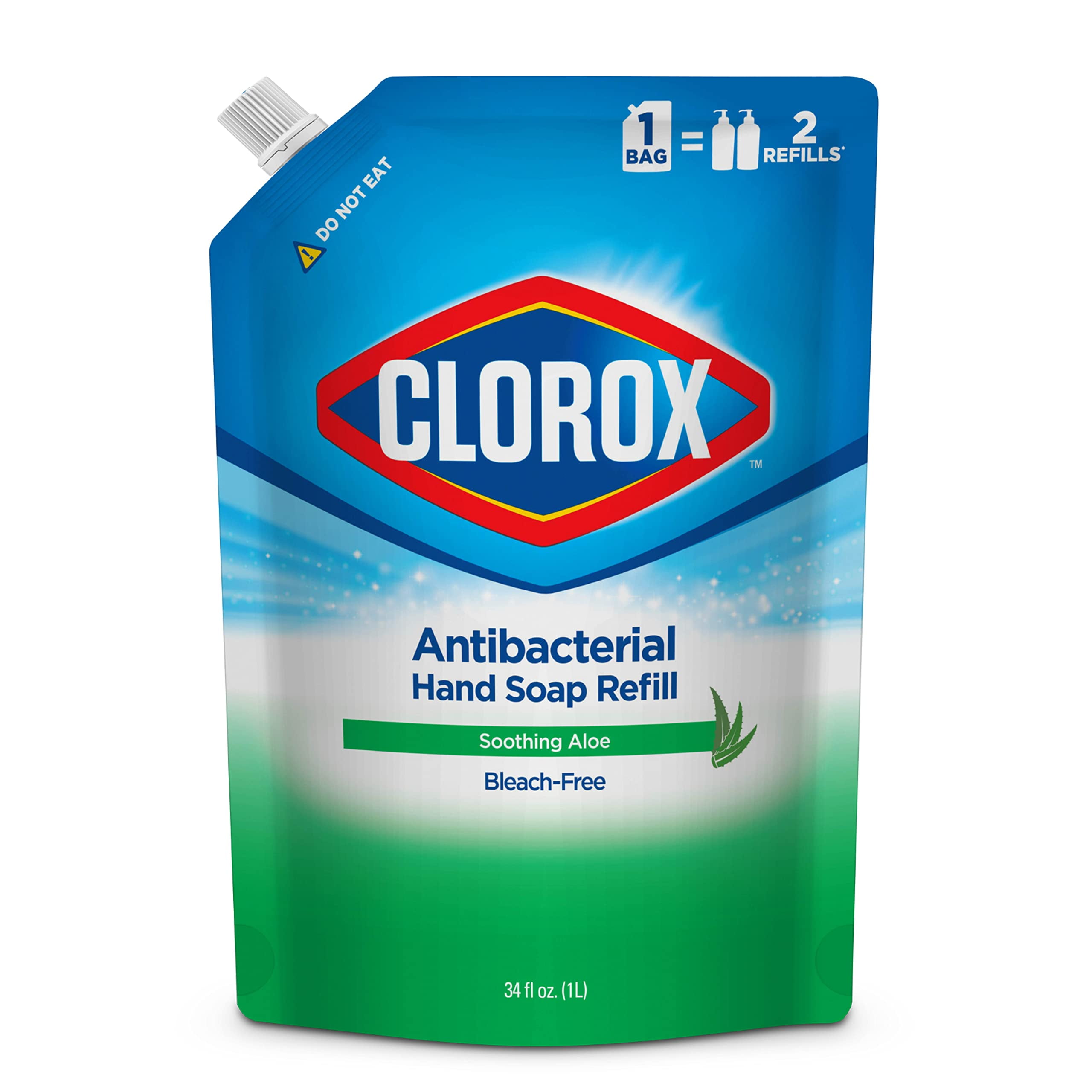 Clorox Antibacterial Liquid Hand XEF1 Soap Refill, Soothing Aloe Scent ...