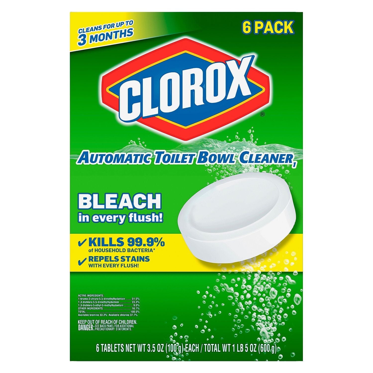 Clorox Ultra Clean Bleach Tabs, Automatic Toilet Bowl Cleaner, 3.5 oz ...
