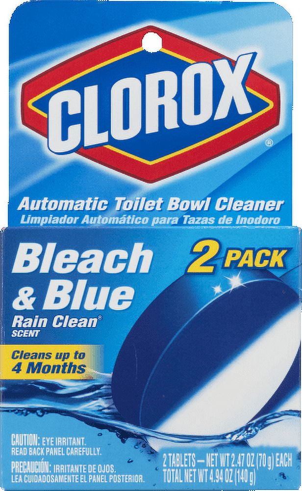 Clorox Automatic Toilet Bowl Cleaner Tablets, Bleach & Blue - Rain ...