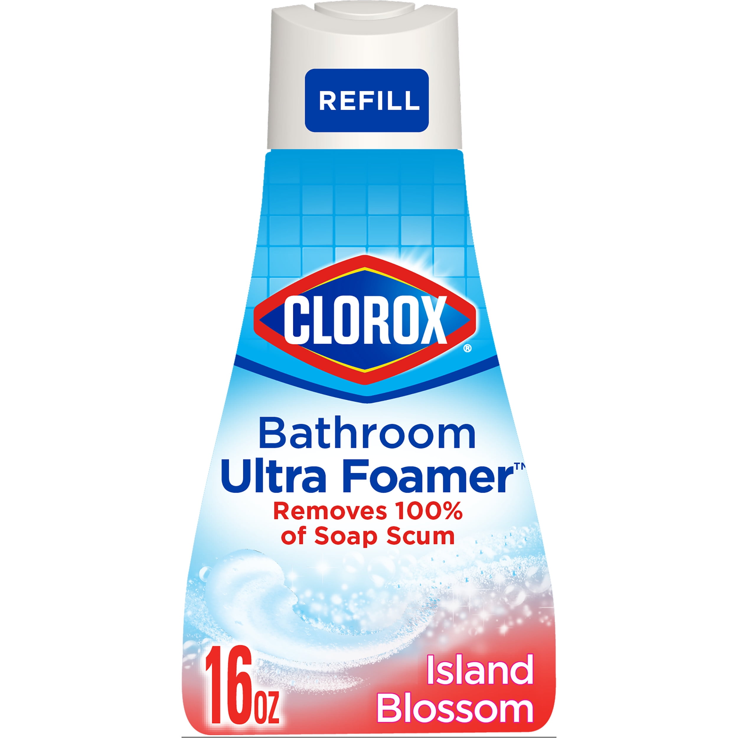 Clorox Bathroom Ultra Foamer Cleaner Refill Spray, Island Blossom, 16 ...
