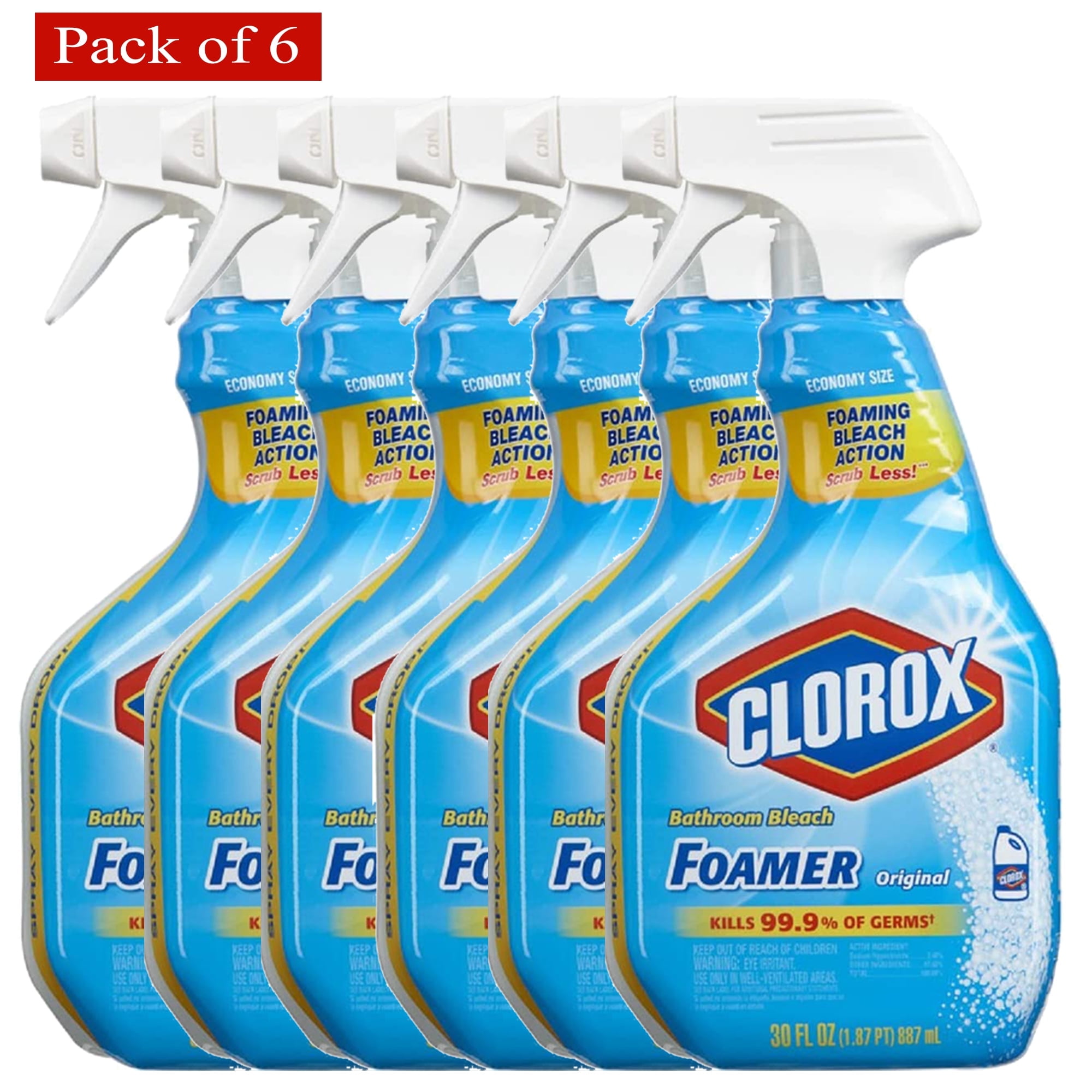 Clorox Bleach Foamer Bathroom Cleaner 30 oz - Pack of 6 - Walmart.com