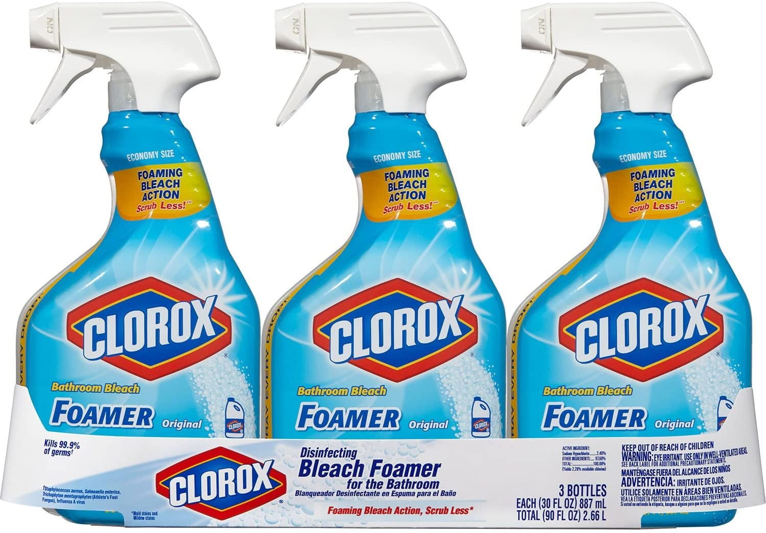 Clorox Foaming Bath Tub Cleaner, Household Cleanser, Original Spray, 30 ...
