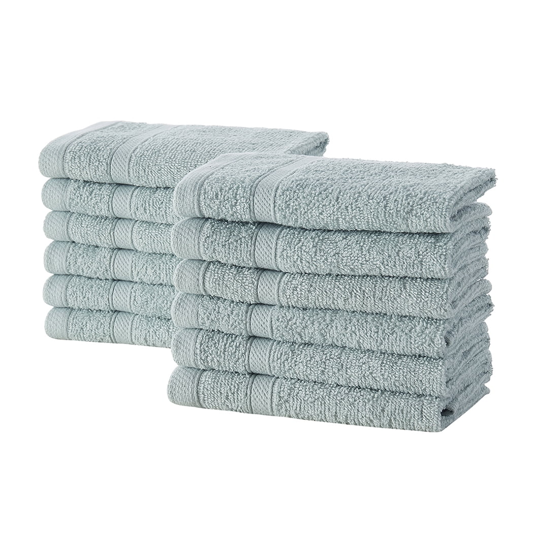 Clorox Bleach Friendly 12 Piece Washcloth Set, 12 x 12, Mineral Blue ...