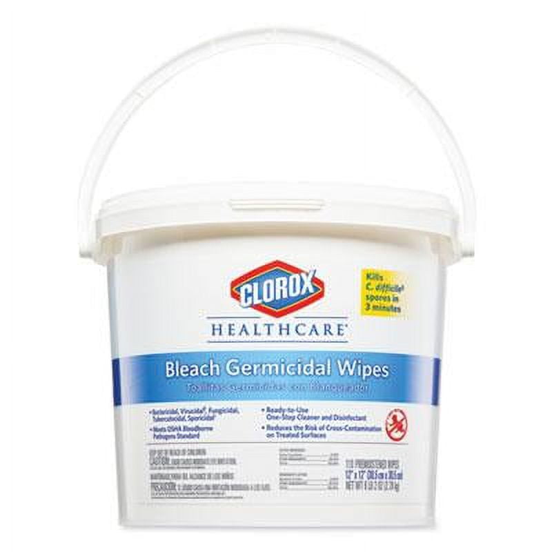 Clorox Bleach Germicidal Wipes, 12 x 12, Unscented, 110/Canister, 2 ...