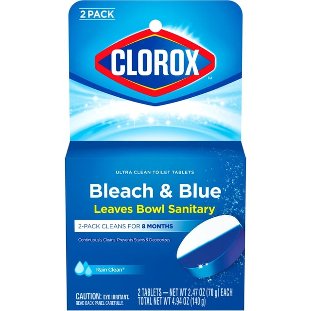 Clorox Ultra Clean Toilet Tablets Bleach & Blue - Rain Clean Scent - 2 ...