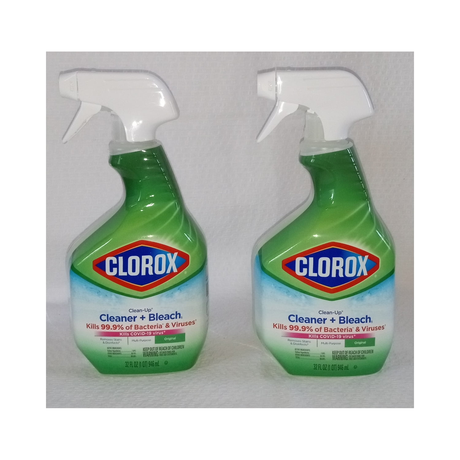 Clorox Clean-Up Cleaner Bleach Original 32oz Spray (2-Pack) Kills 99.9% ...