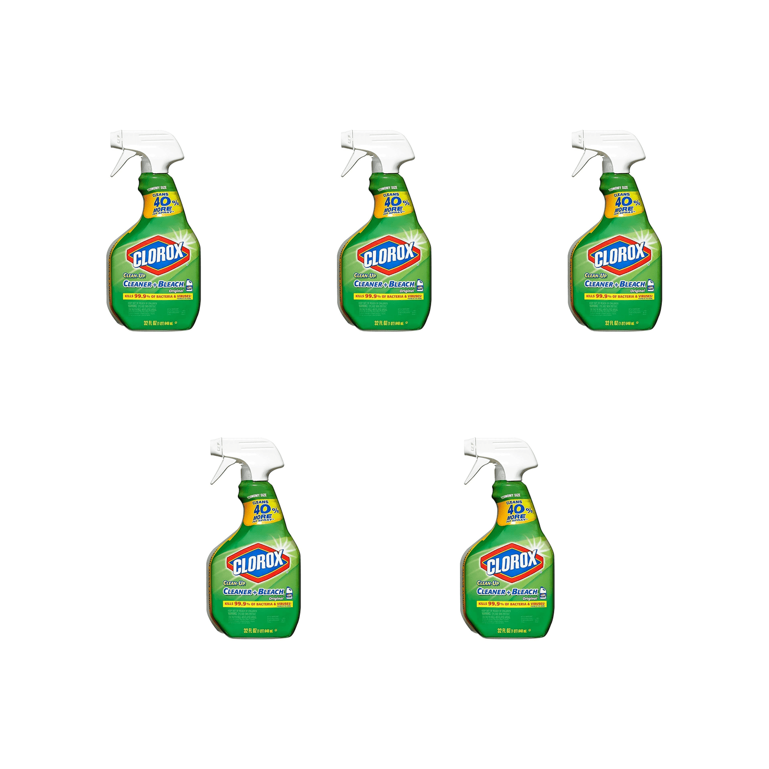Clorox Clean-Up Cleaner + Bleach Spray – 5 Pack bottles (32 fl oz x 5 ...