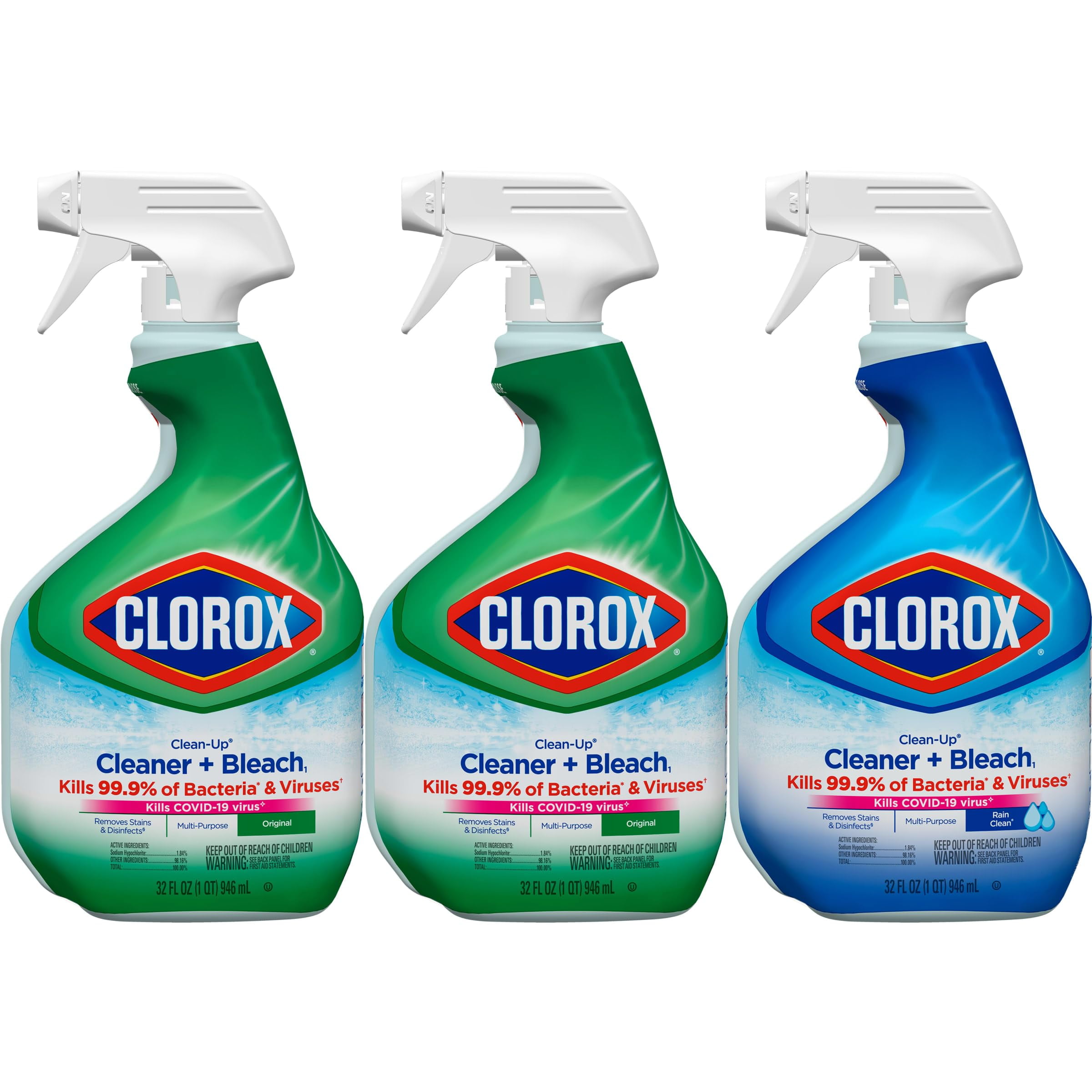 Clorox Clean-Up Cleaner + Bleach1 Value Pack, 32 Fl Oz Each, Pack Of 3 ...