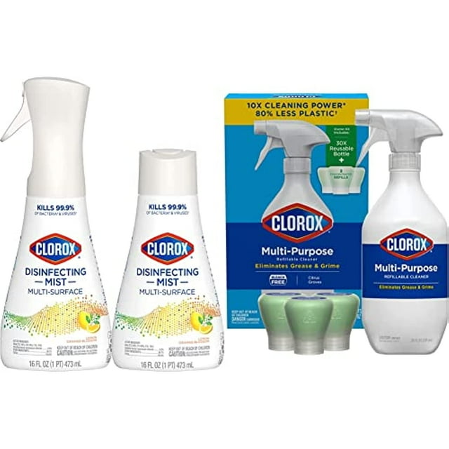 Clorox Cleaning Bundle - Clorox Disinfecting Mist Lemon And Orange ...