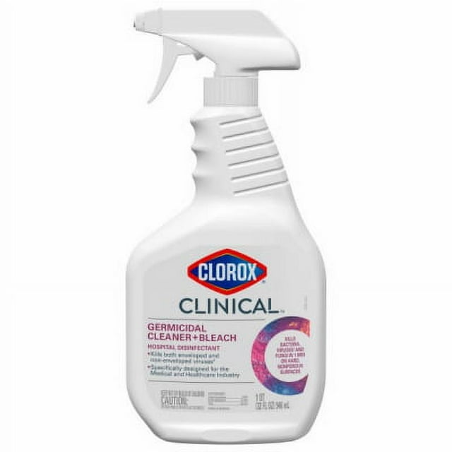 Clorox Clinical Germicidal Cleaner + Bleach Spray 32 oz., Each ...