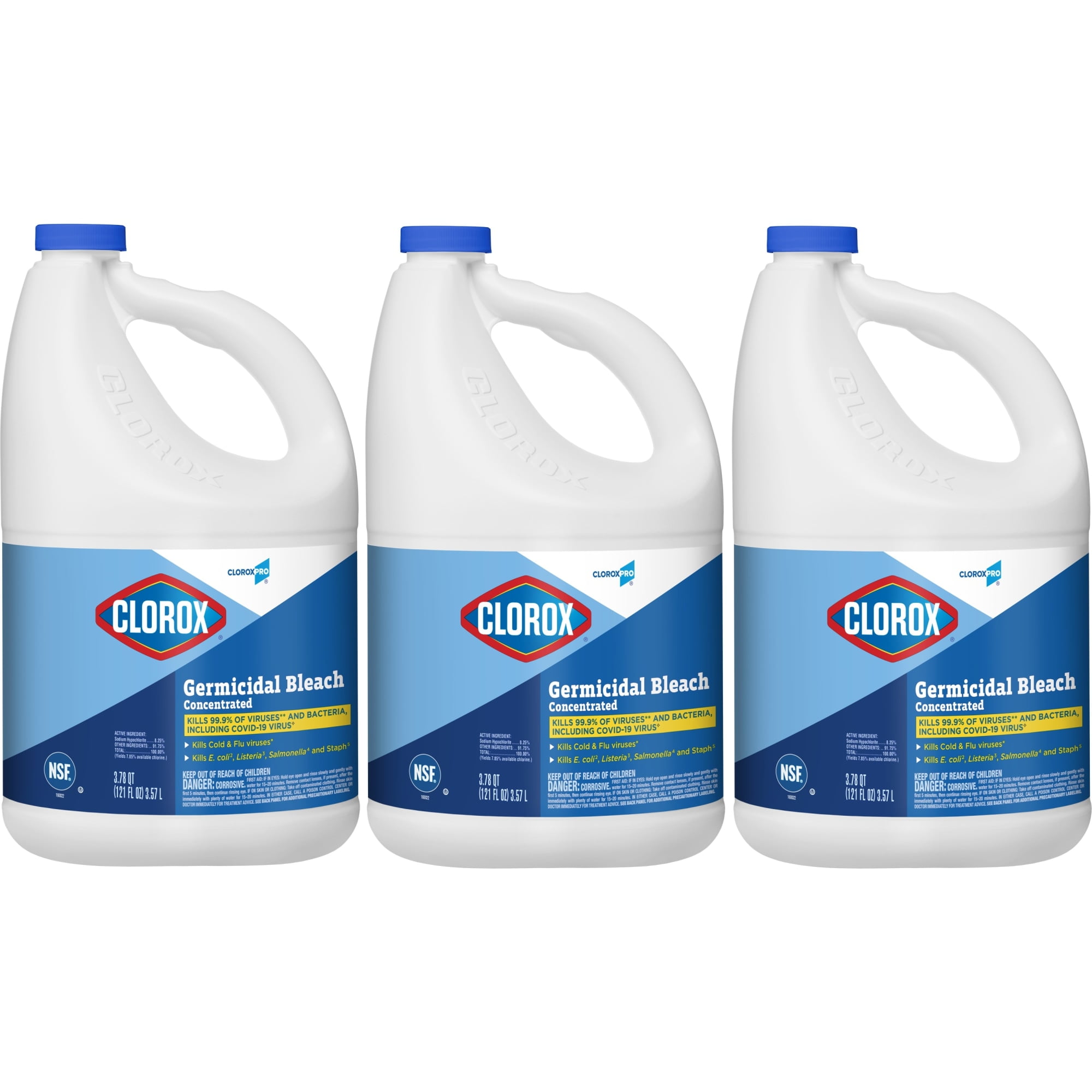 Clorox Concentrated Germicidal Bleach, Regular, 121 oz Bottle, 3/Carton ...