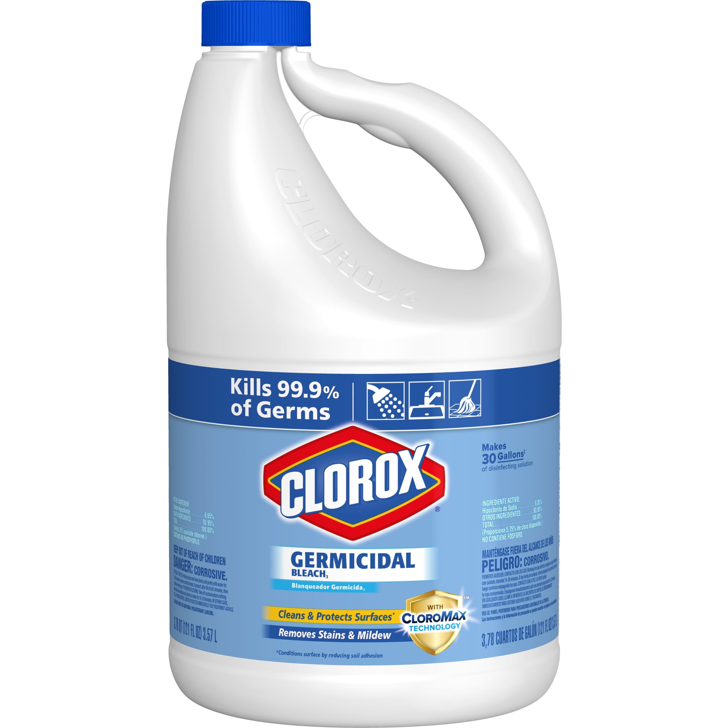 Clorox Concentrated Germicidal Bleach, Liquid Formula for Cleaning, 121 ...