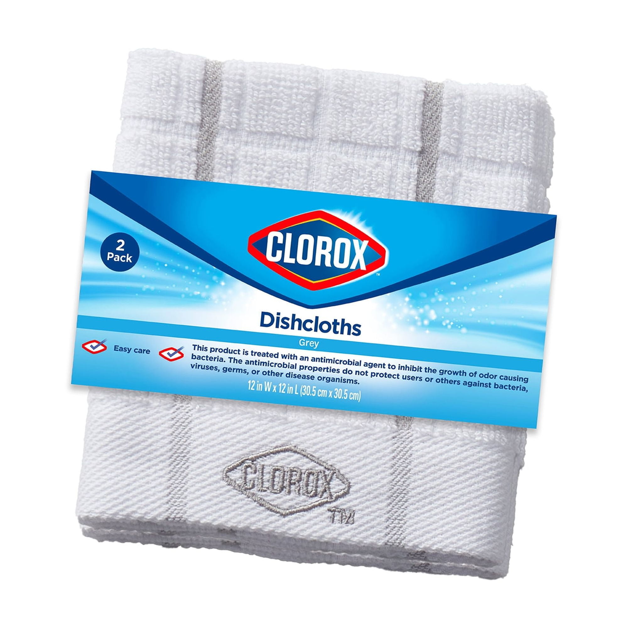 Clorox Cotton Dish Cloths 2 Pack, Absorbent for Cooking, Drying Dishes ...