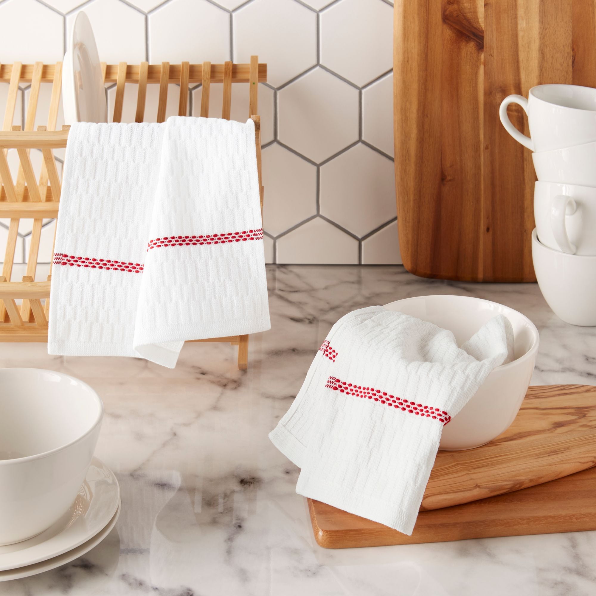"Clorox Kitchen Dish Cloths, Red, 12""W x 12""L, 2 Piece, Durable for ...