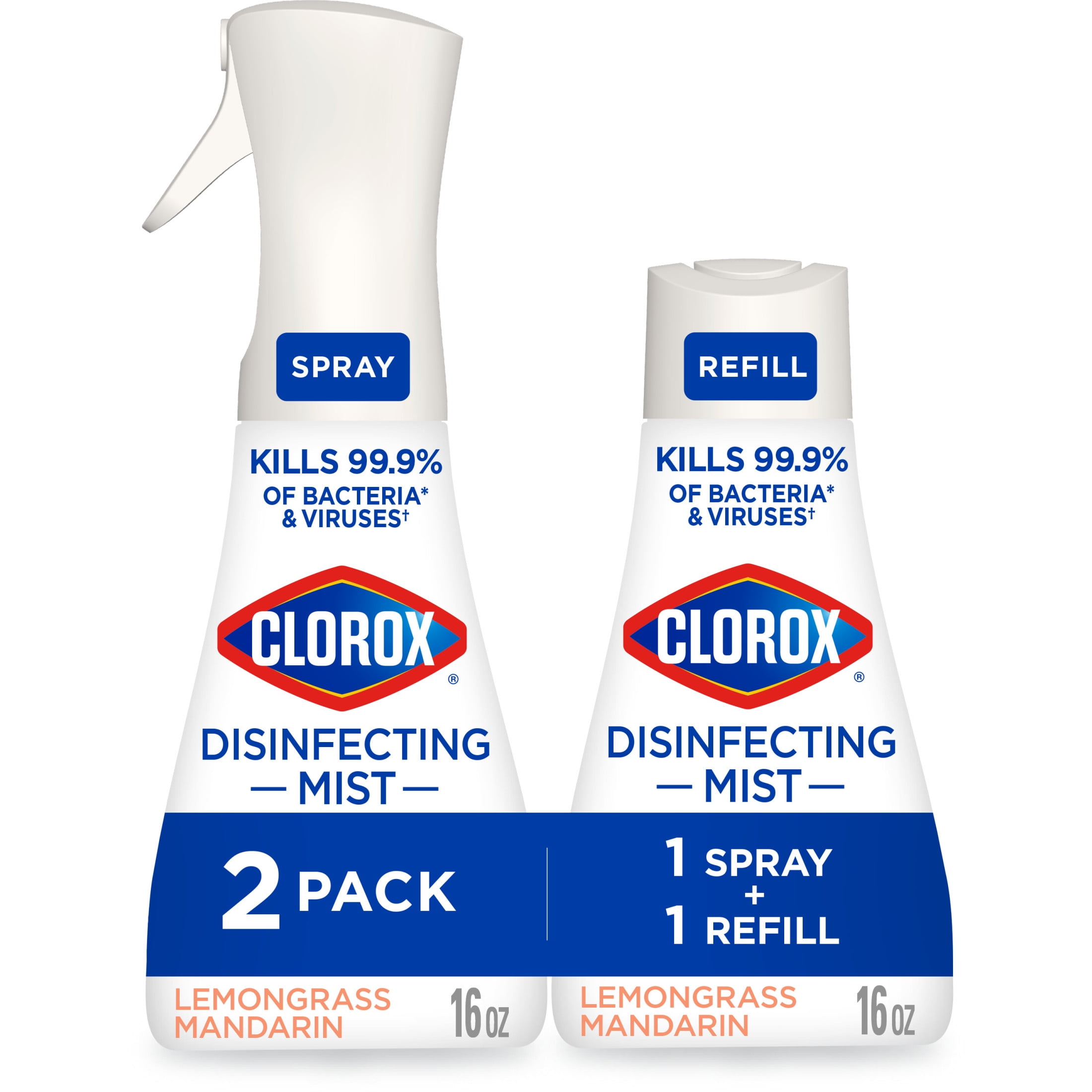 Clorox Disinfectant Mist, 1 Multi-Surface Spray and 1 Refill ...