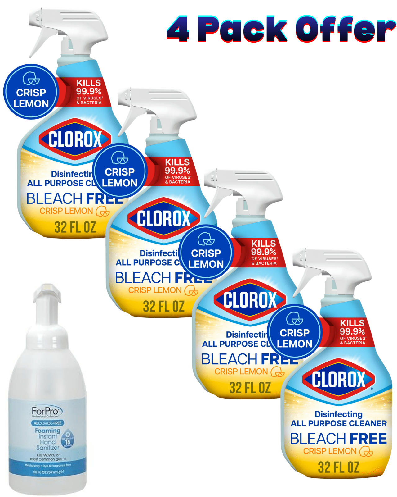 Clorox Disinfecting Bleach-Free All Purpose Cleaner, Crisp Lemon, 32 fl ...