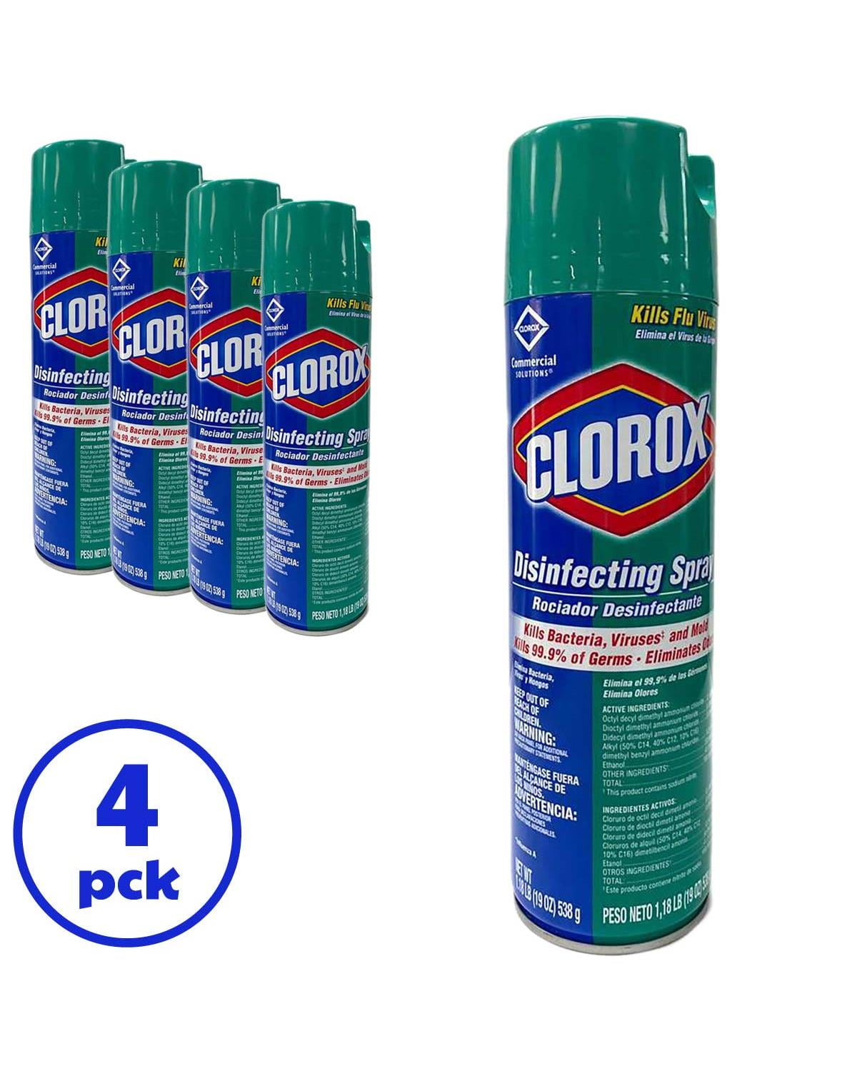 Clorox Disinfecting Spray Commercial All-Purpose Cleaner,19 oz, 4 Count ...
