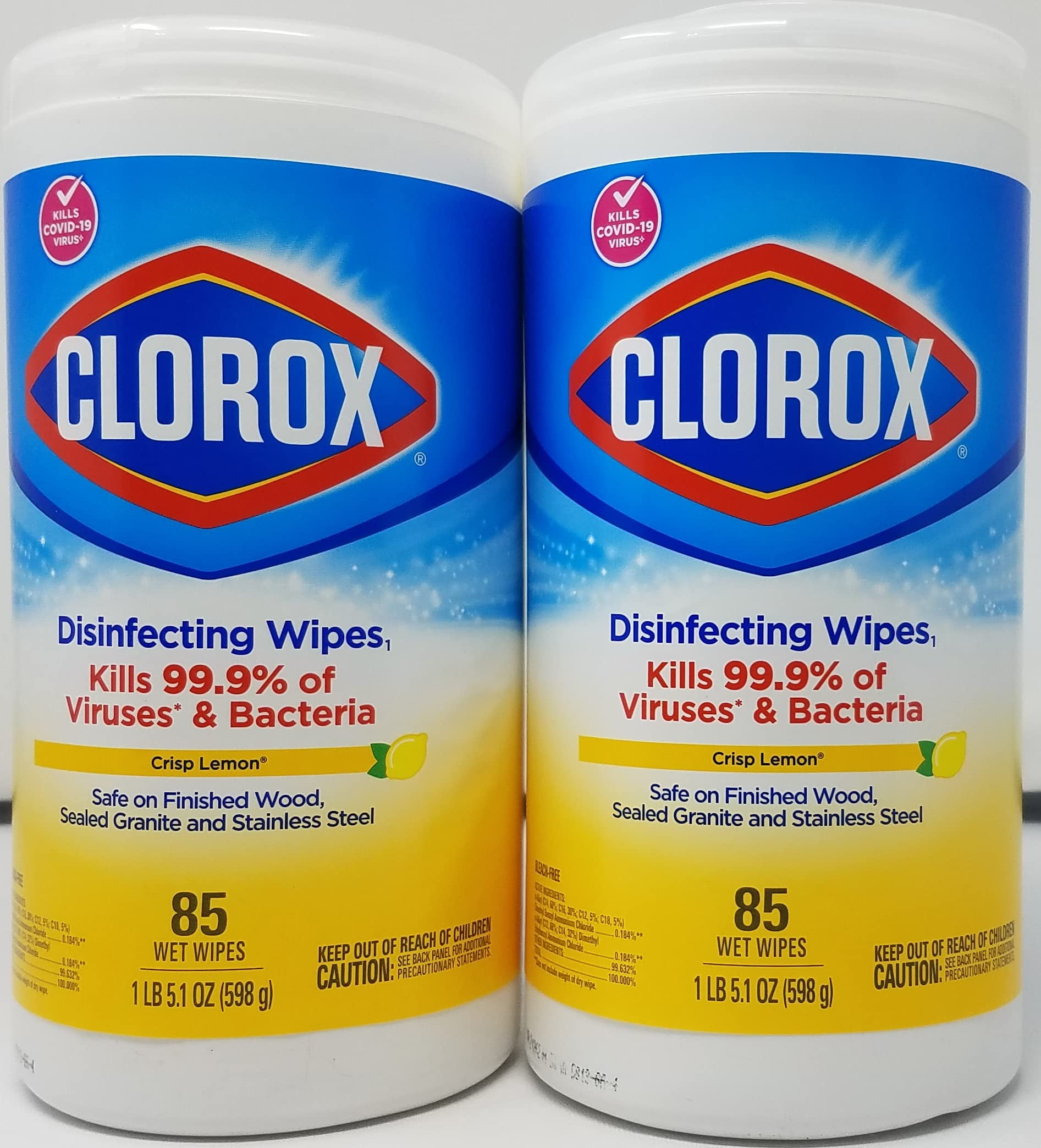 Clorox Disinfecting Wipes Crisp Lemon Scent 85Ct Pack Of 2 170 Count ...