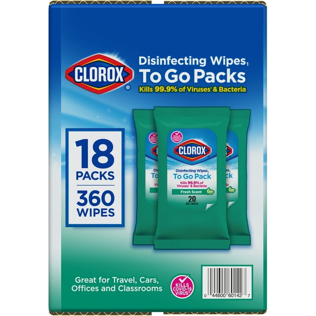 Clorox Sanitary Disinfecting Wipes, Fresh, Bacterial Kill, Bleach-Free ...