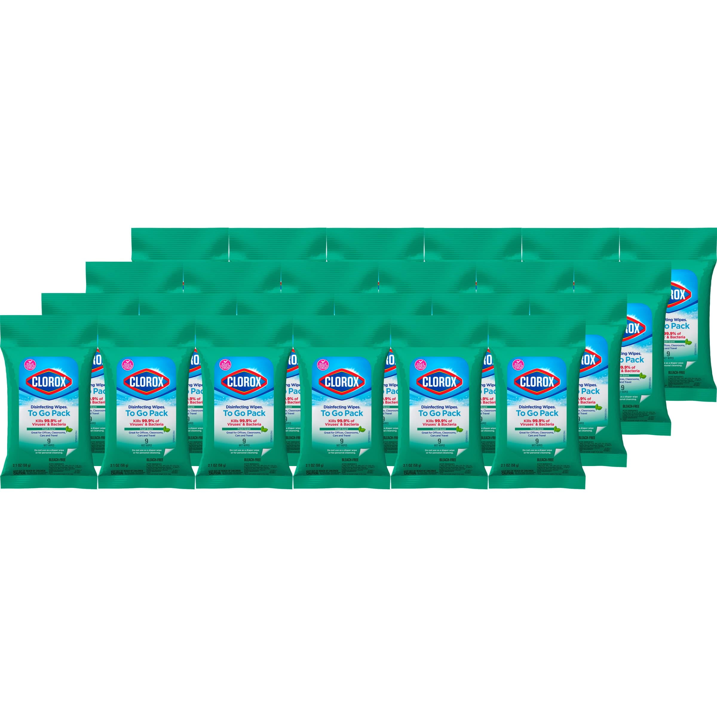 Clorox Disinfecting Wipes On The Go Travel Wipes, Fresh Scent, 9 Count ...