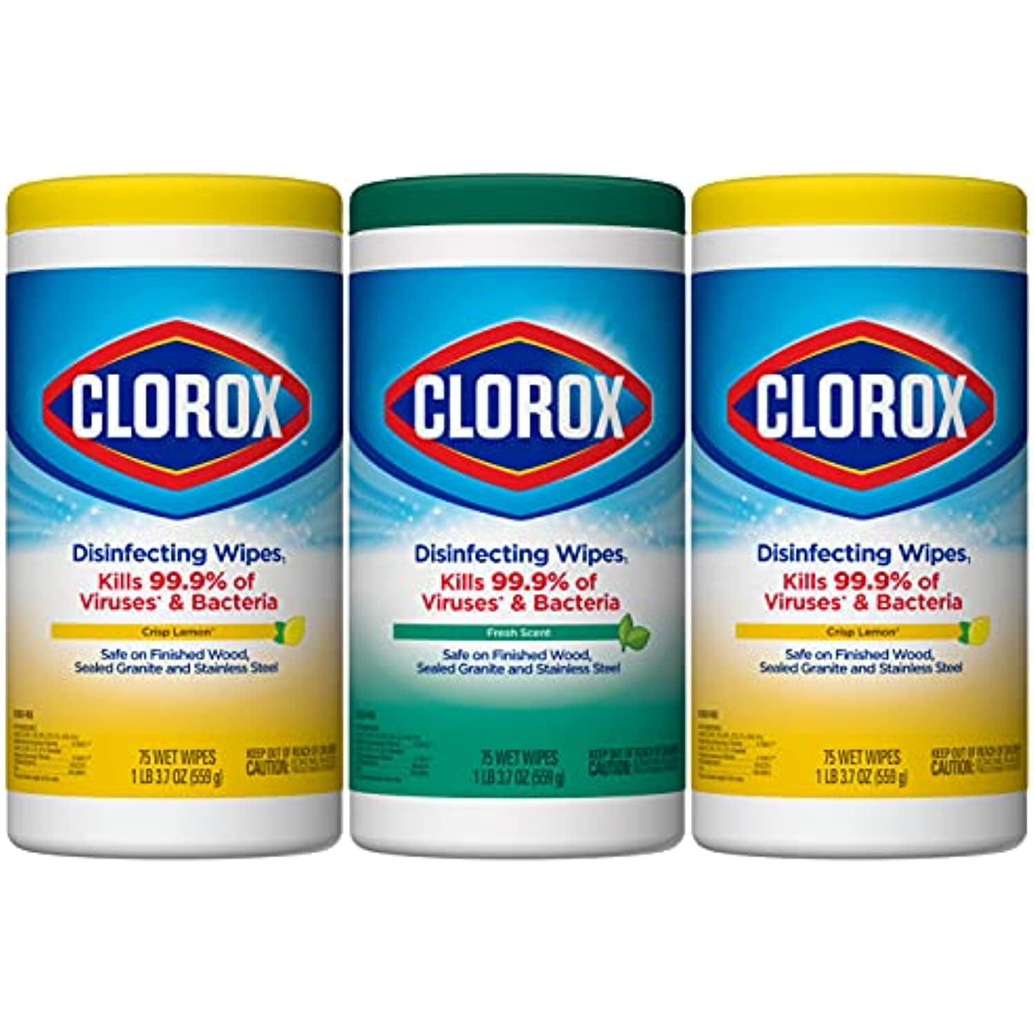 Clorox Disinfecting Wipes Value Pack, 75 Count (Pack Of 3)(Package May ...