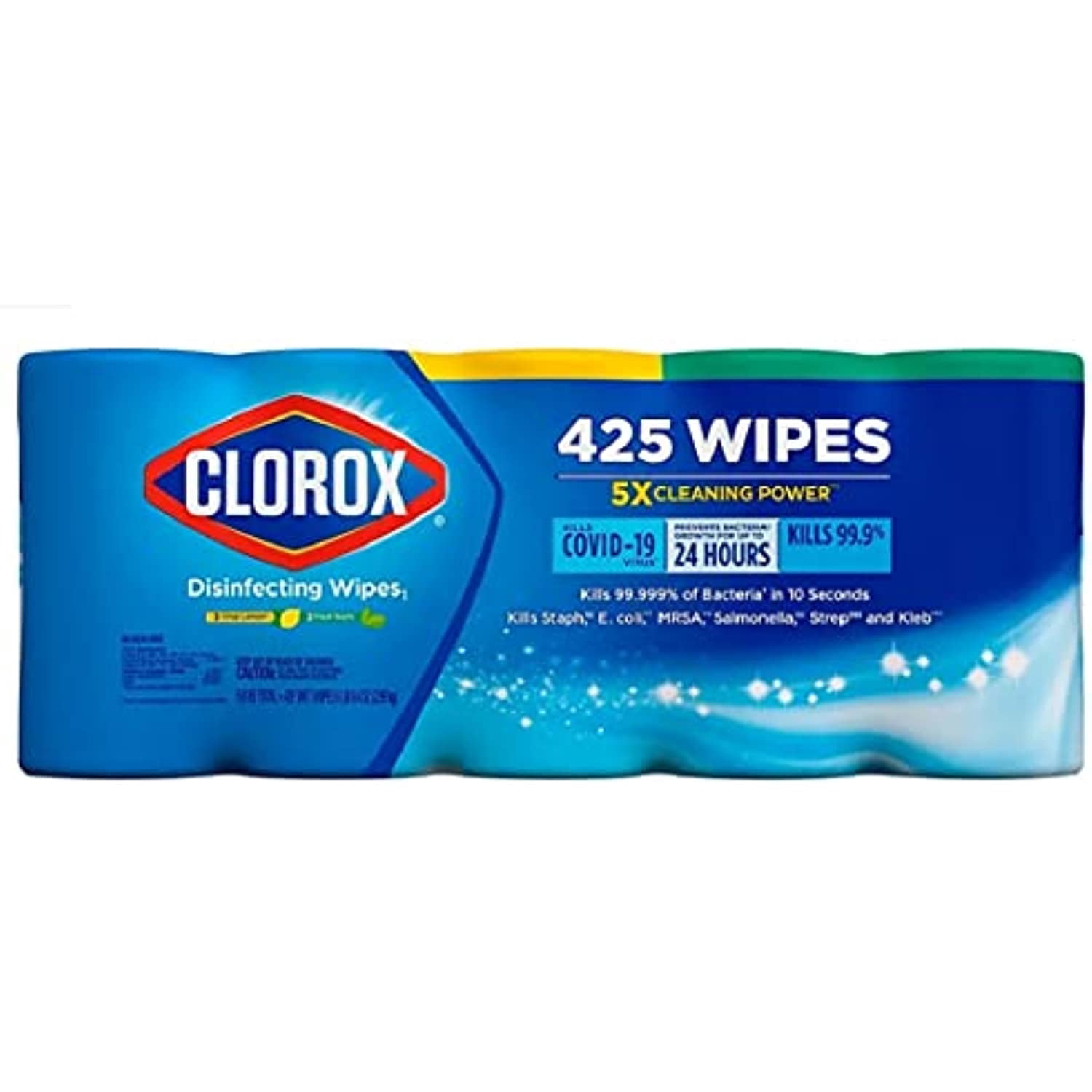 Clorox Disinfecting Wipes, 5X Cleaning Power, Kills 99.9% Bacteria, 5 ...