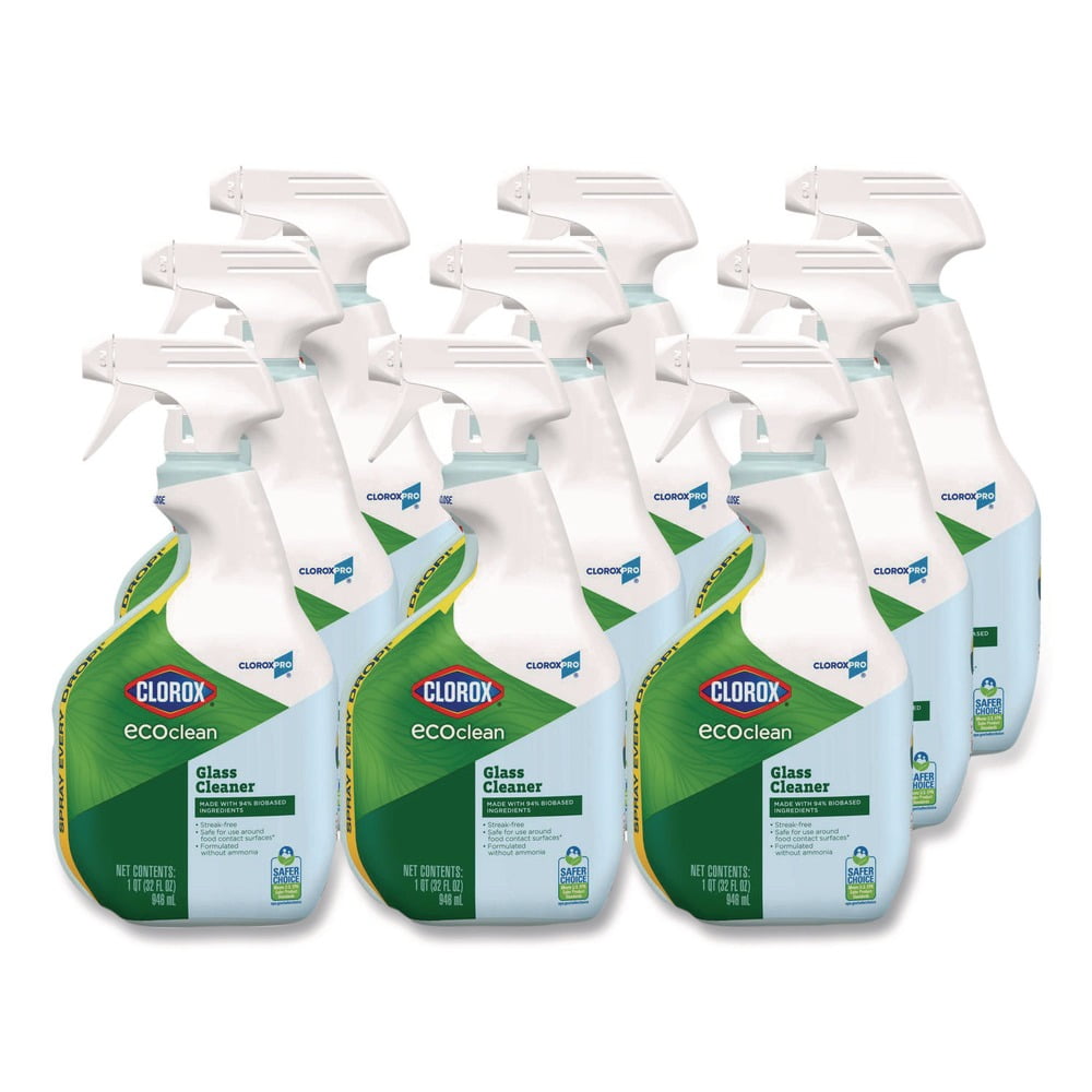 Clorox Pro EcoClean 32 oz. Spray Bottle Glass Cleaner - Unscented (9 ...