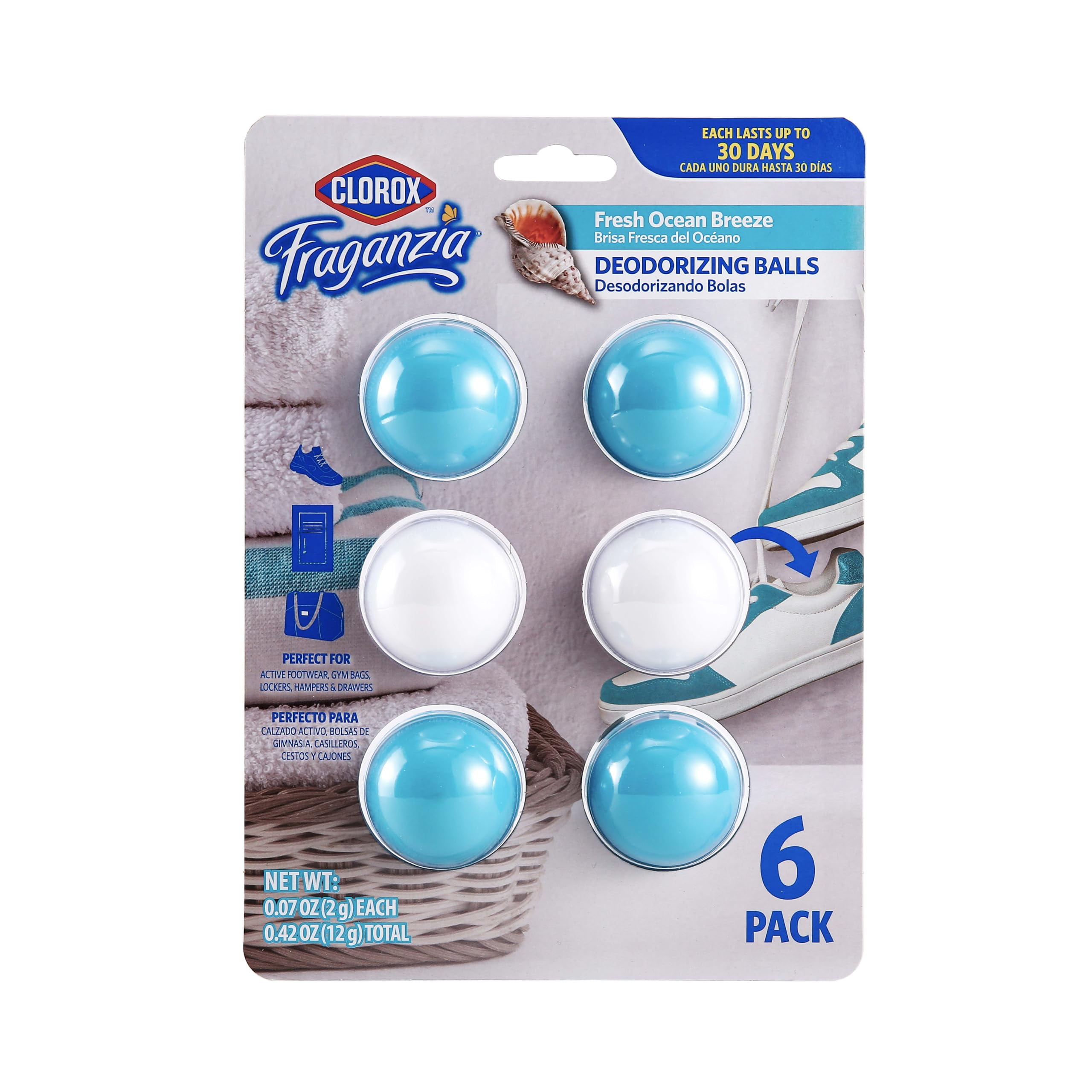 Clorox Fraganzia Deodorizing Balls in Lavender with Eucalyptus, 6 Count ...