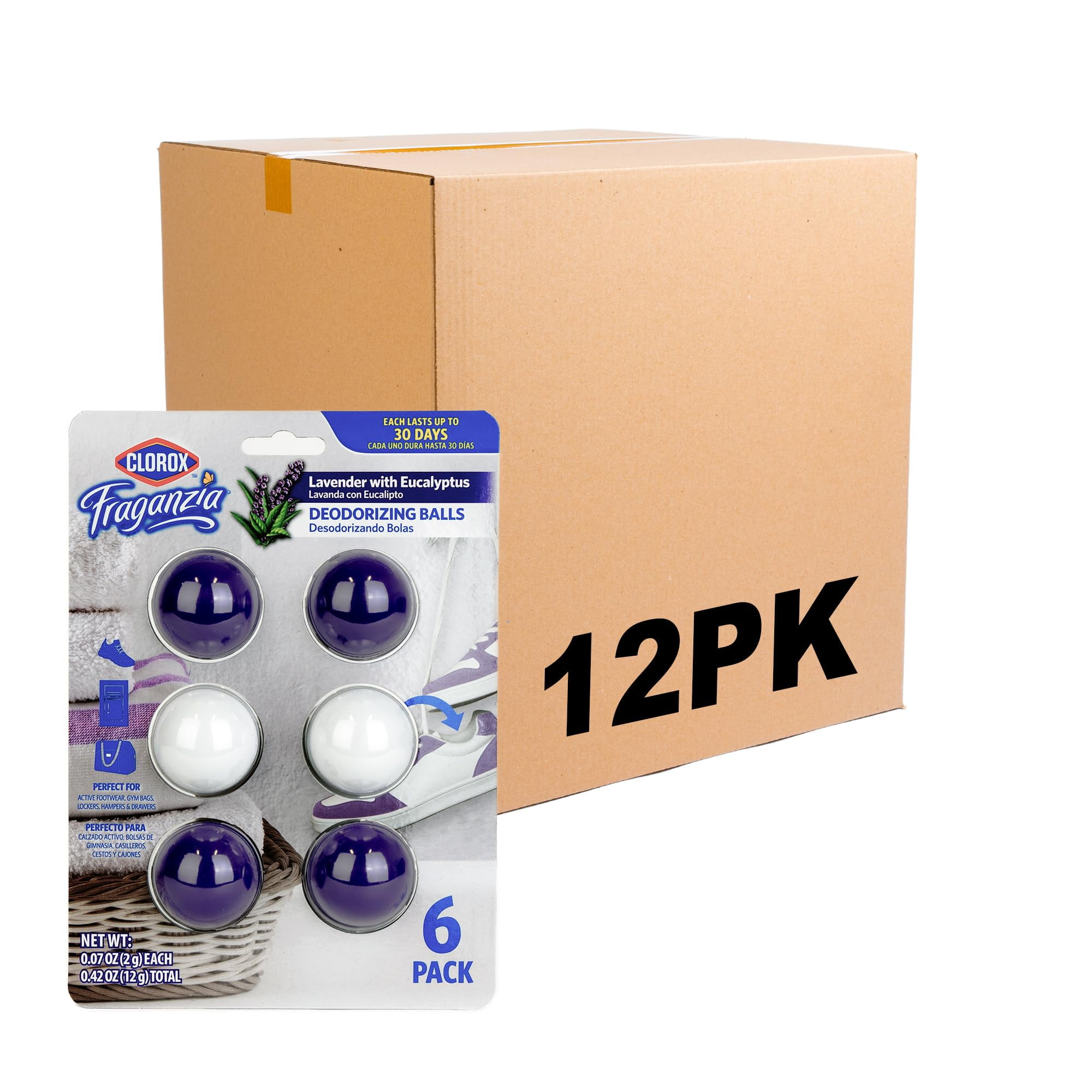 Clorox Fraganzia Deodorizing Balls in Lavender with Eucalyptus, 6pk ...