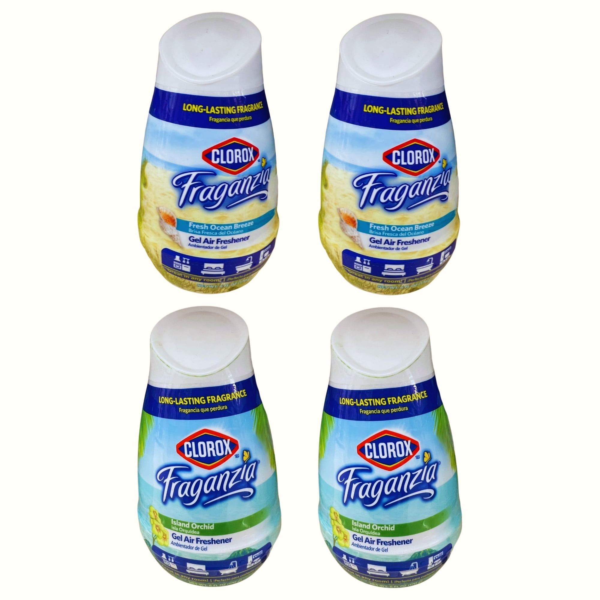 Clorox Fraganzia Gel Air Freshener 6 Fl.Oz 4 Pack, Island Orchid and ...